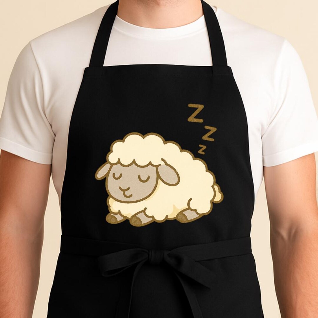 Sleep Sheep Apron, Cute Animal Kitchen Cooking Smock, Farmhouse Chef ...
