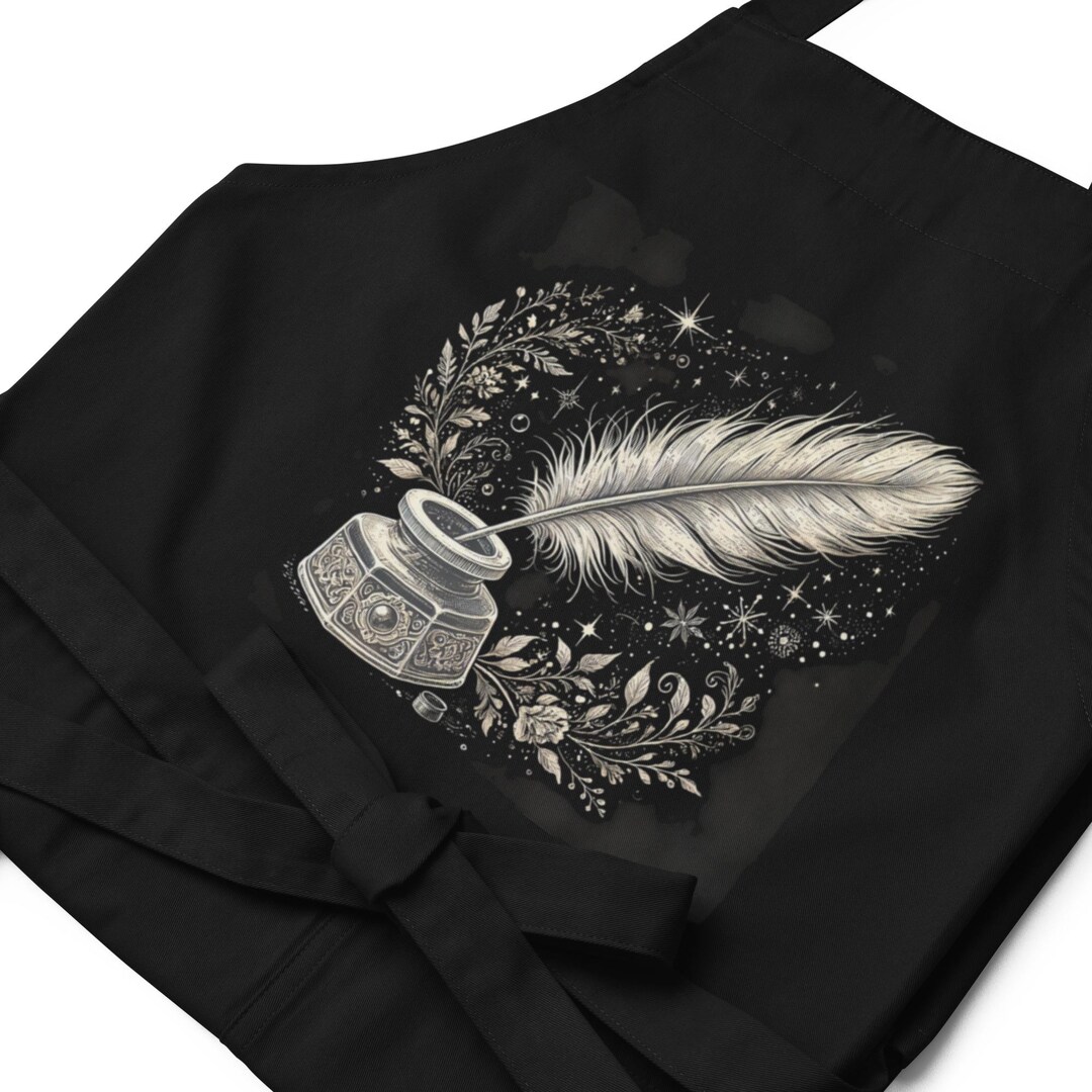 Vintage Quill Ink Apron | Gothic Writer Apron | Calligraphy Feather ...