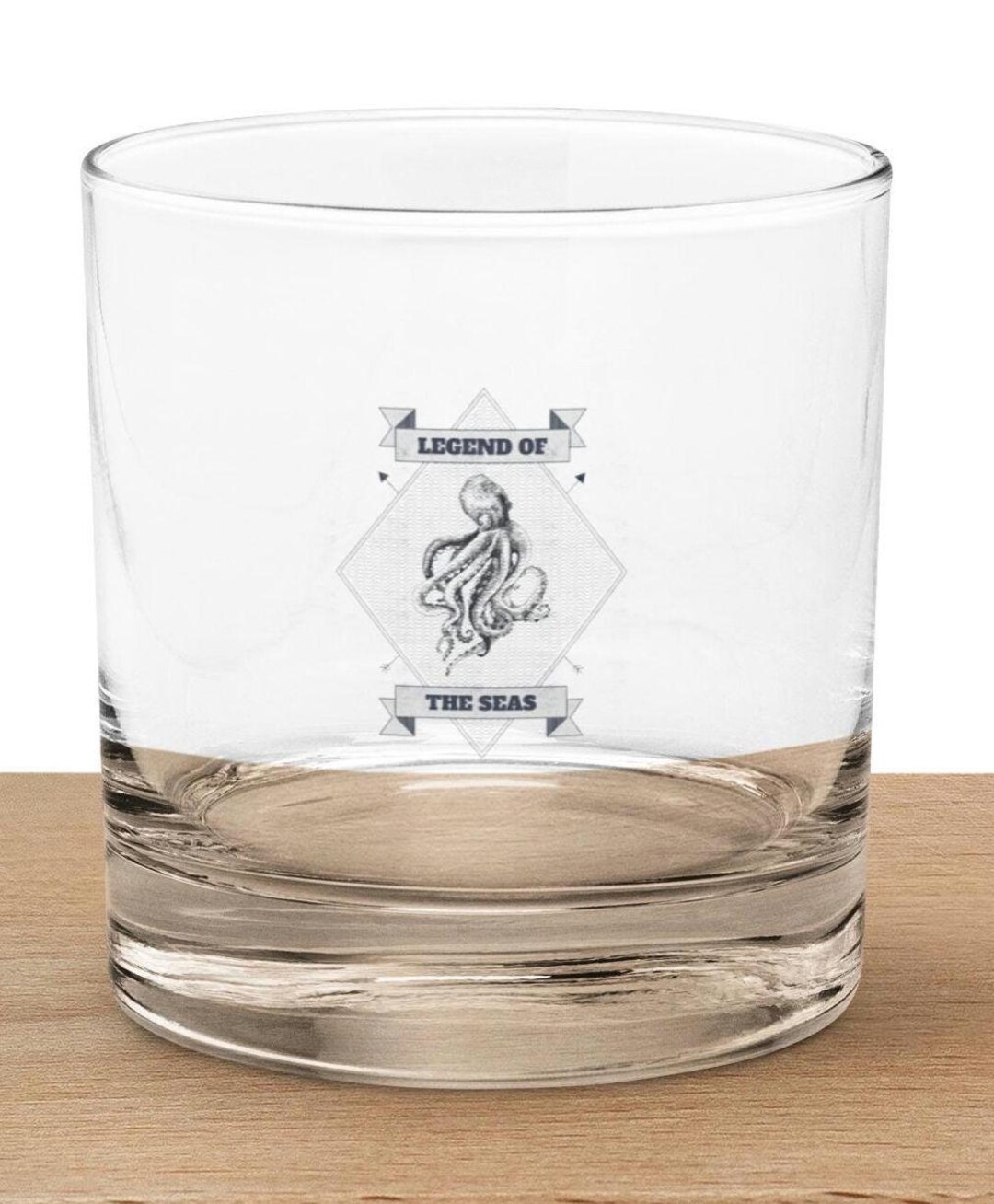 Legend of the Seas Whiskey Glass Nautical Octopus Design, Unique ...