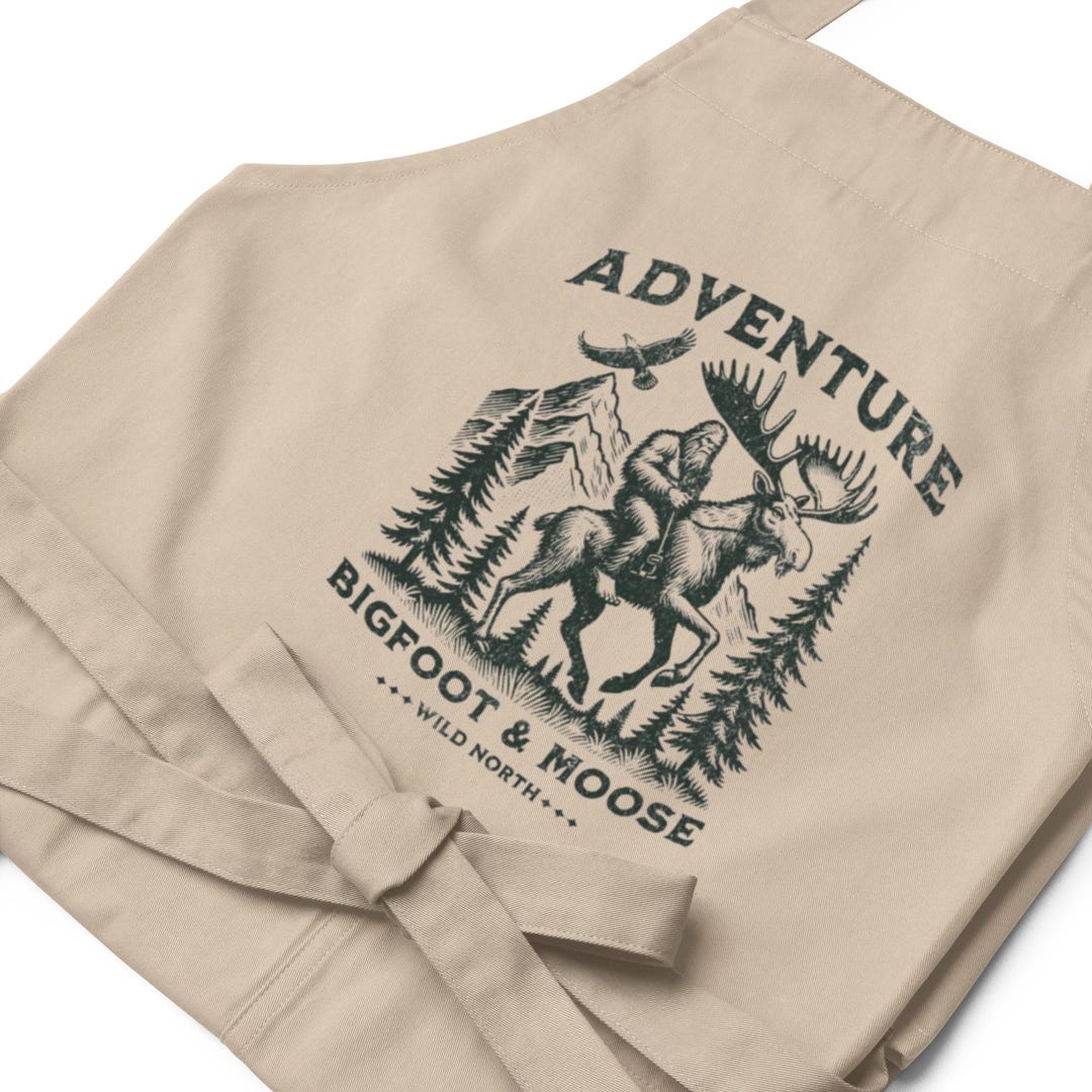 Adventure Bigfoot and Moose Apron for Outdoor BBQ, Camping, and ...