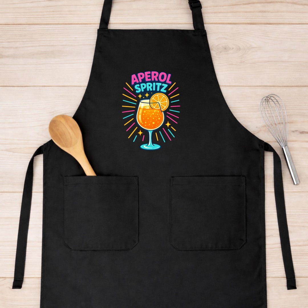 Retro Aperol Spritz Apron - Vintage Kitchen Cooking Cover, Cocktail ...