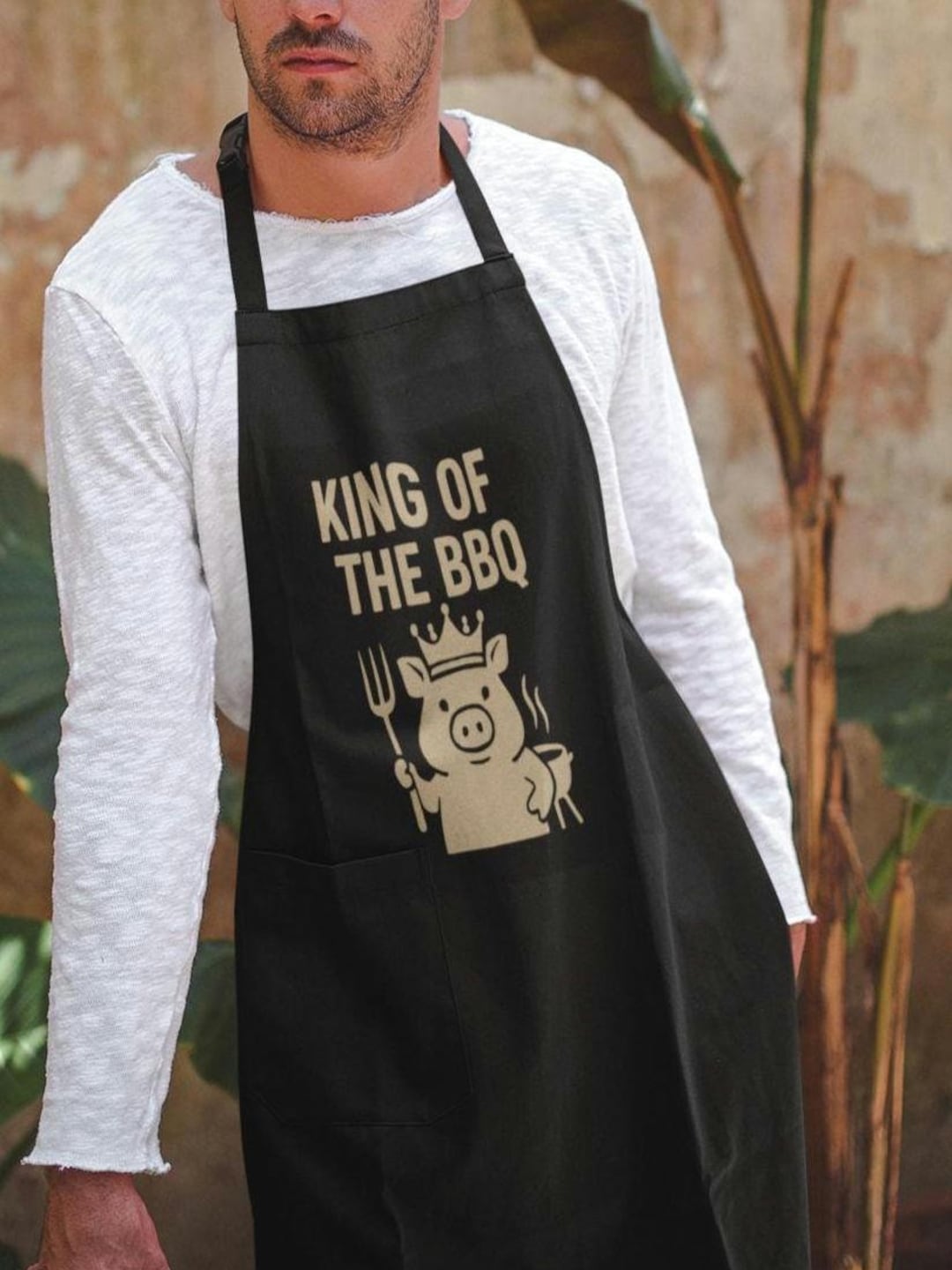 Funny BBQ Pig Apron – “king of the BBQ” Grilling Gift for Men, Backyard ...