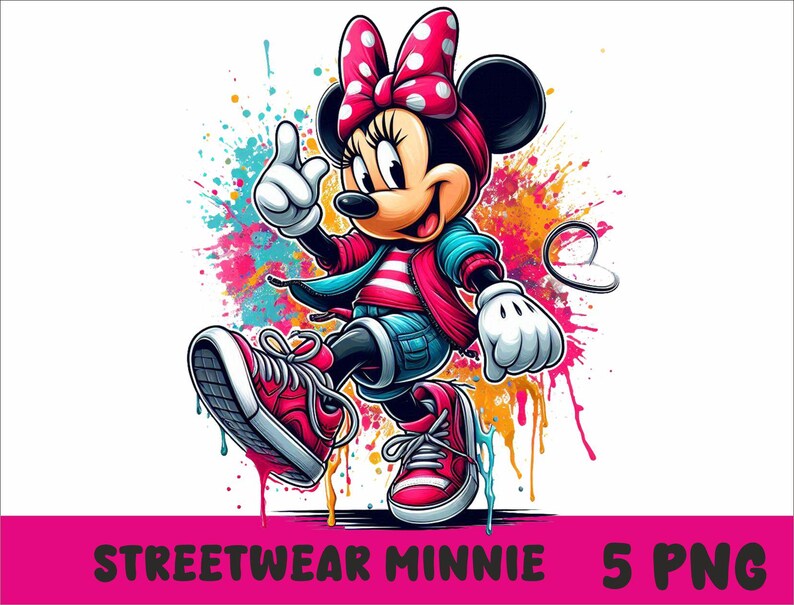 Streetwear Minnie 5 PNG Streetwear Mouse Splash and Watercolor Png ...