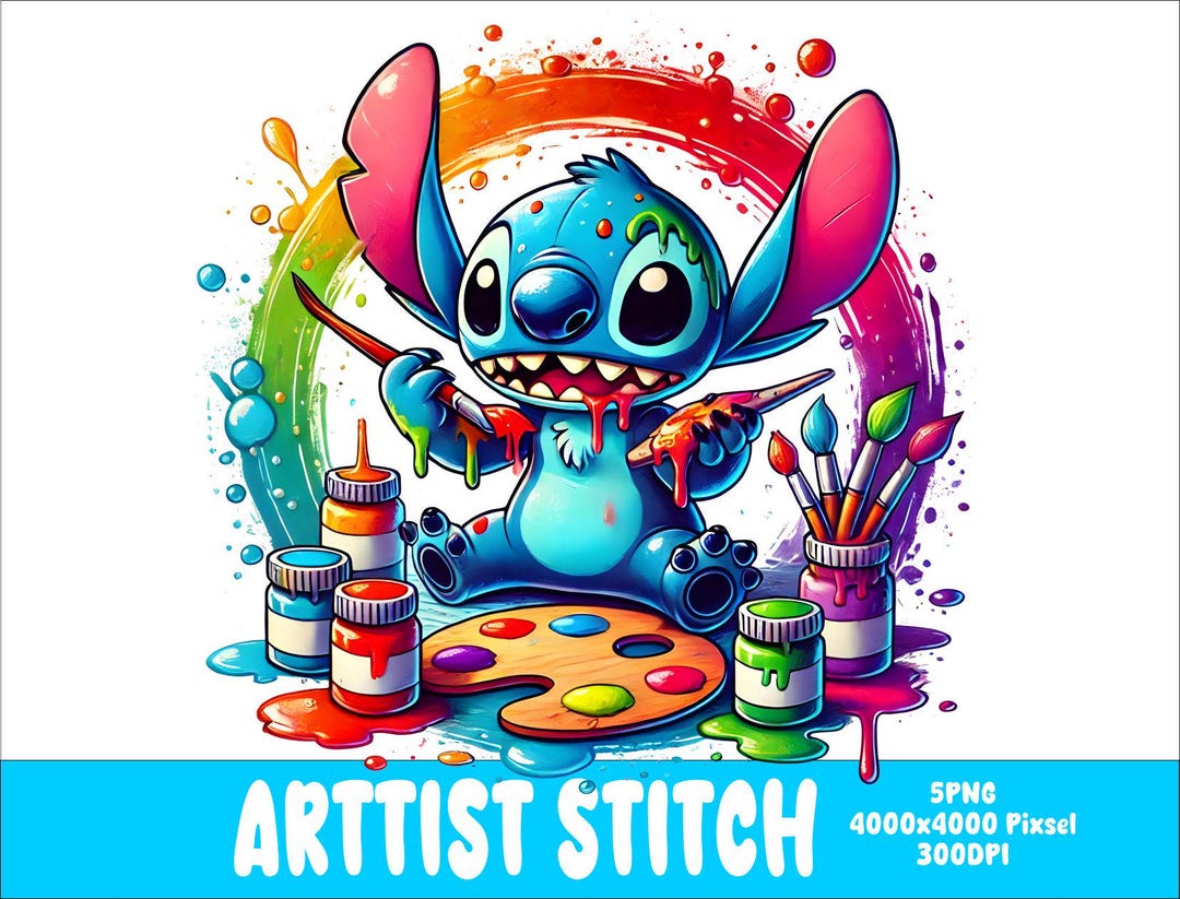 5 PNG Stitch Artist Png Stitch Splash and Watercolor Png Painting ...