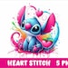 Pink Heart Stitch 5 PNG Stitch Splash and Watercolor Png Heart Stitch ...