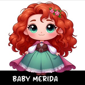 5 PNG Baby Princess Png Merida Splash and Watercolor Png Baby Merida ...