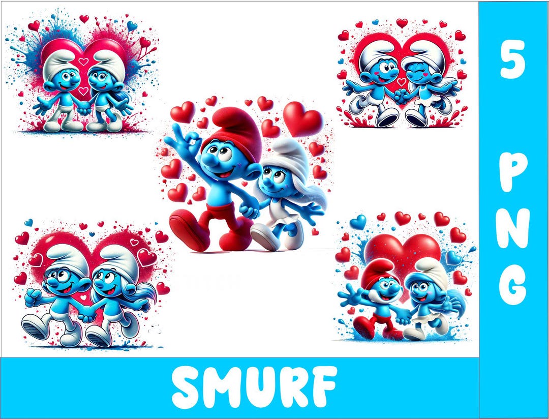 Love Smurf 5 PNG Smurf Splash and Watercolor Png Smurf Transparent PNG ...