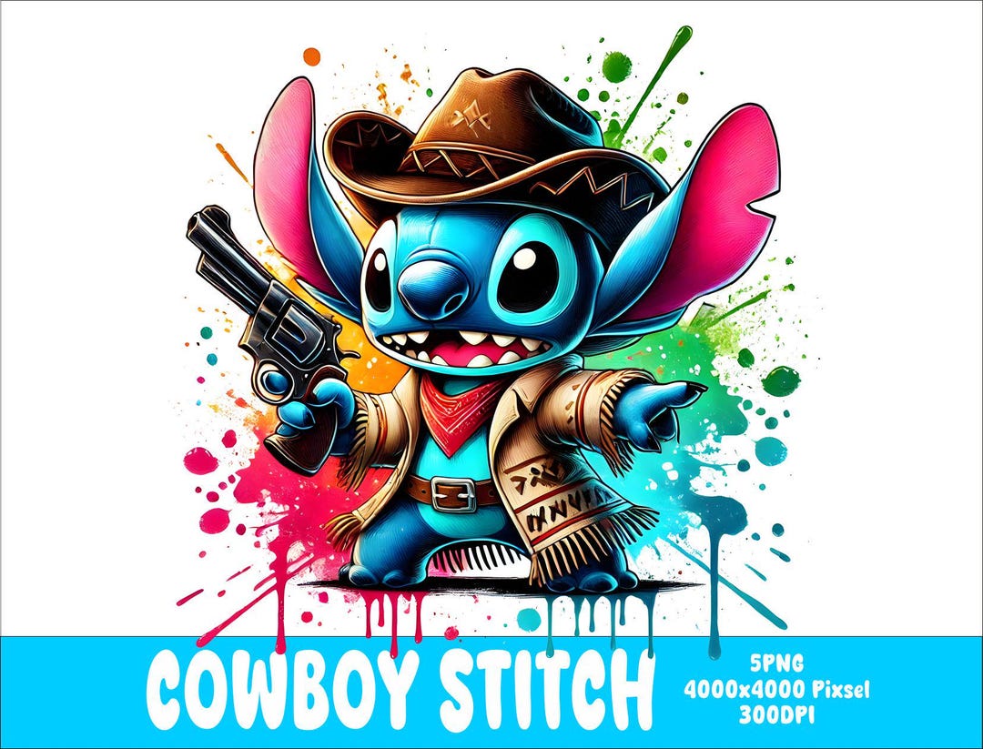 Cowboy Stitch 5 PNG Cowboy Stitch Splash and Watercolor Png Stitch ...