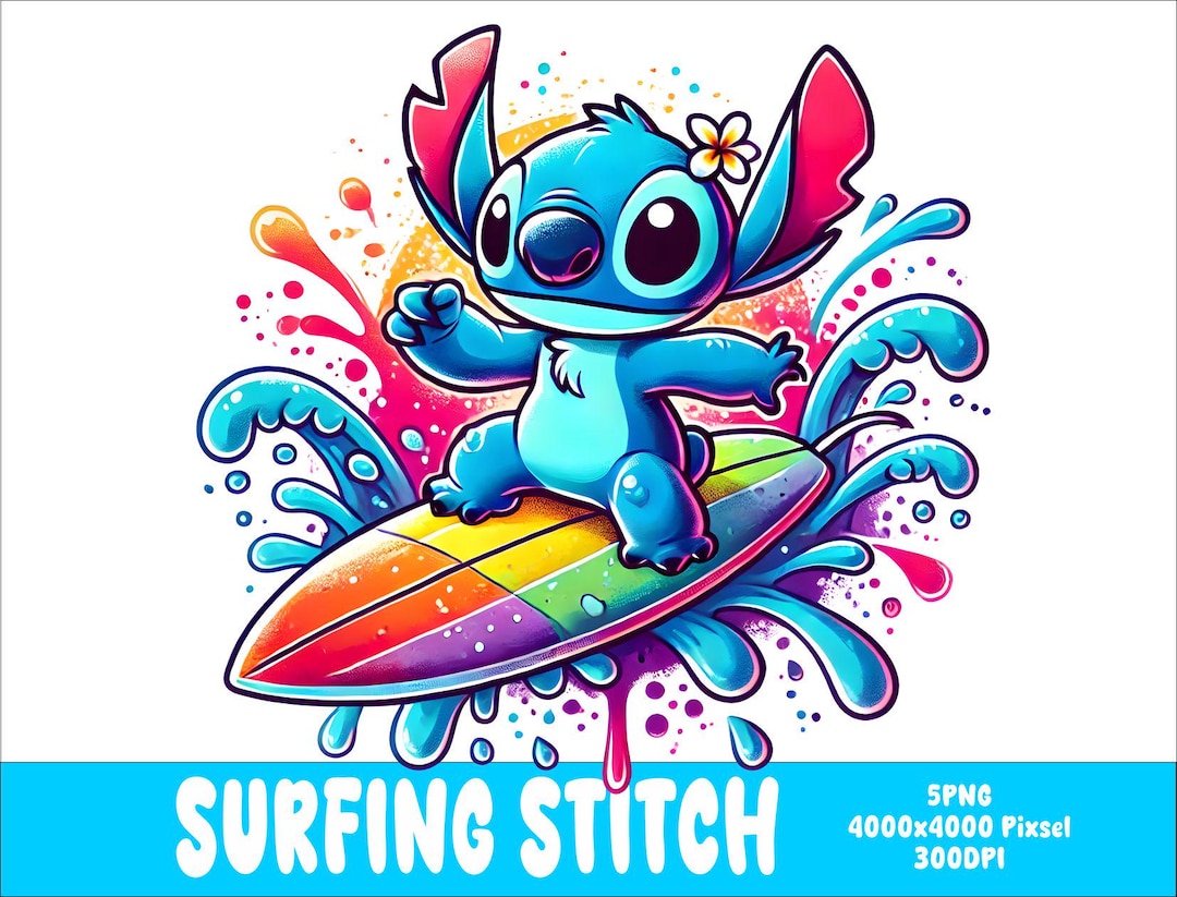 5 PNG Surfing Stitch Png Stitch Splash and Watercolor Png Stitch ...