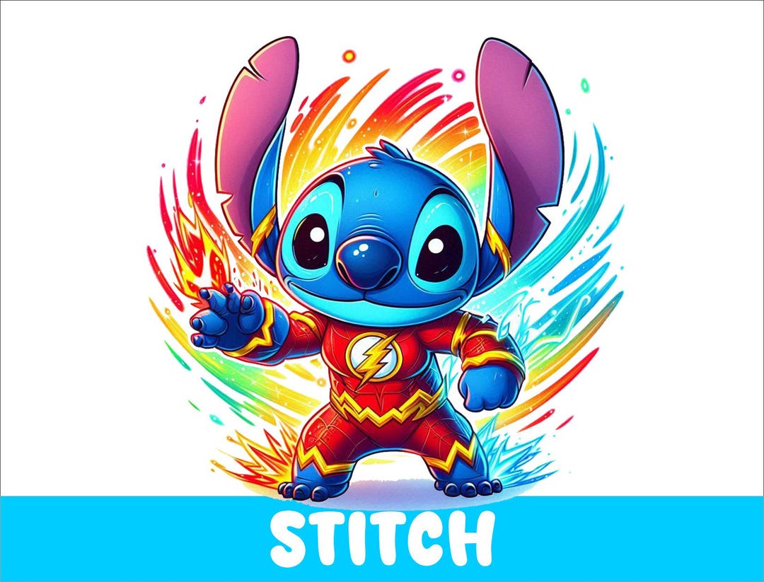 5 PNG Stitch Super Hero Png Flash Stitch Splash and Watercolor Png ...