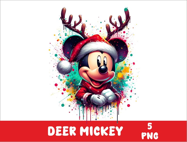 Deer Mickey 5 PNG Deer Mouse Splash and Watercolor Png Mickey ...