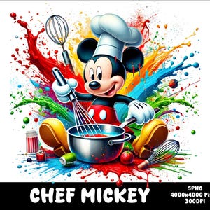 5 PNG Chef Mickey Png Chef Mouse Splash and Watercolor Png Mickey ...