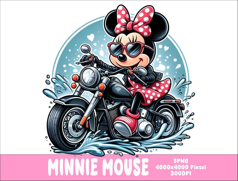 5 PNG Motobiker Minnie Png Mouse Splash and Watercolor Png Minnie ...