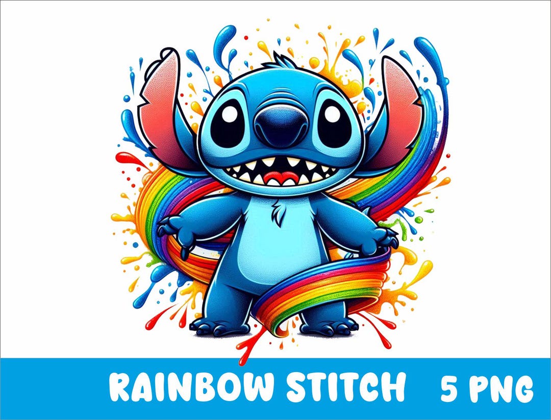 Rainbow Stitch 5 PNG Stitch Splash and Watercolor Png Rainbow Stitch ...