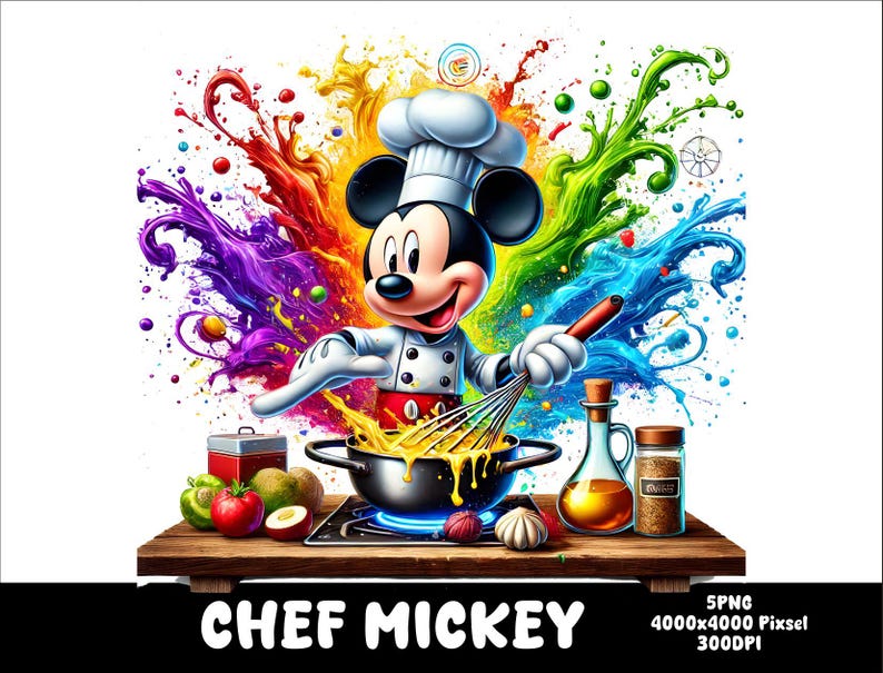 5 PNG Chef Mickey Png Chef Mouse Splash and Watercolor Png Mickey ...