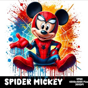 5 PNG Superhero Mickey Png Spider Hero Mouse Splash and Watercolor Png ...