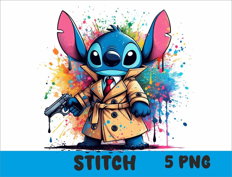 Stitch 5 PNG Stitch Splash and Watercolor Png Stitch Transparent PNG ...