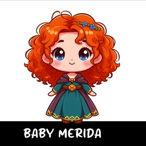 5 PNG Baby Princess Png Merida Splash and Watercolor Png Baby Merida ...