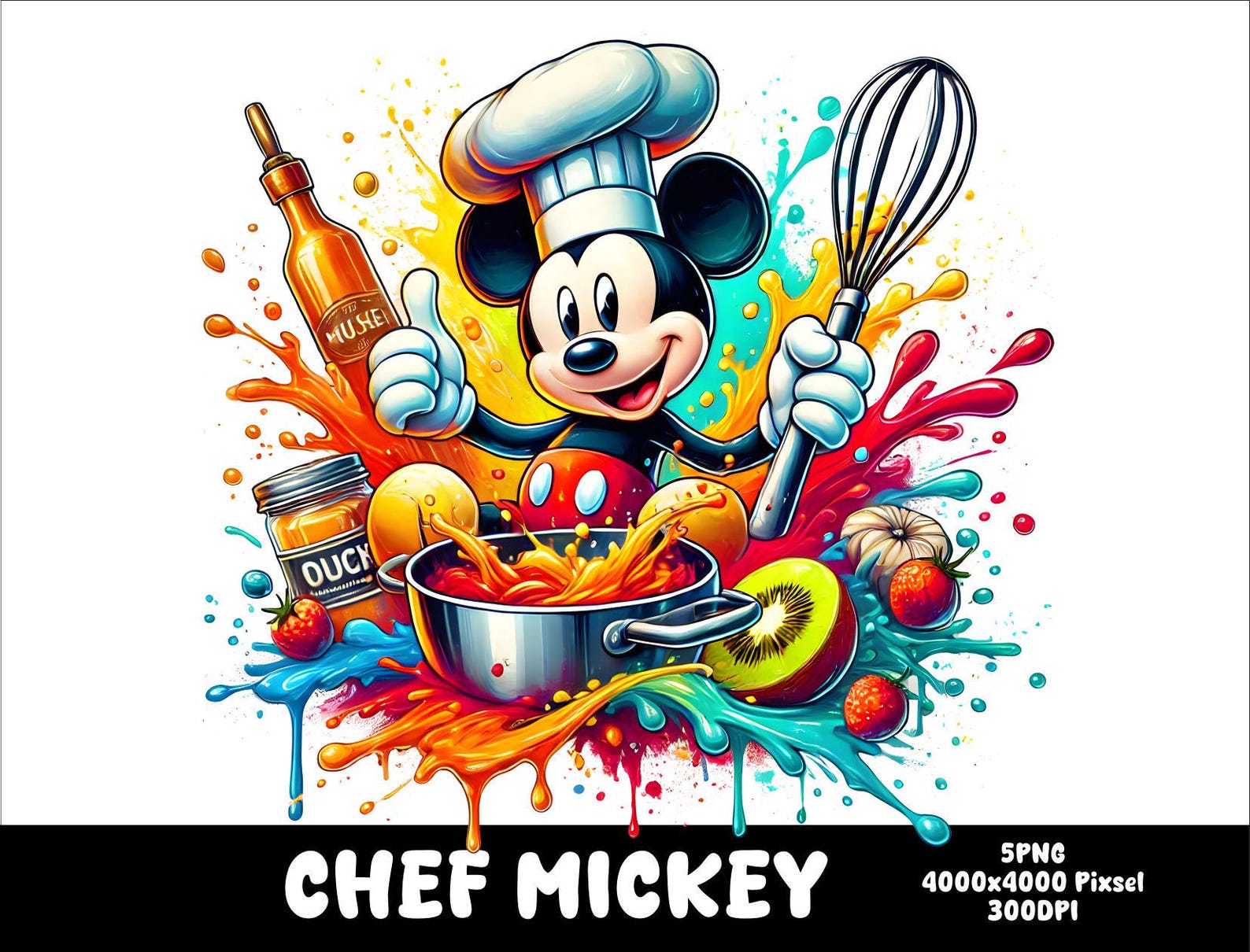 5 PNG Chef Mickey Png Chef Mouse Splash and Watercolor Png Mickey ...