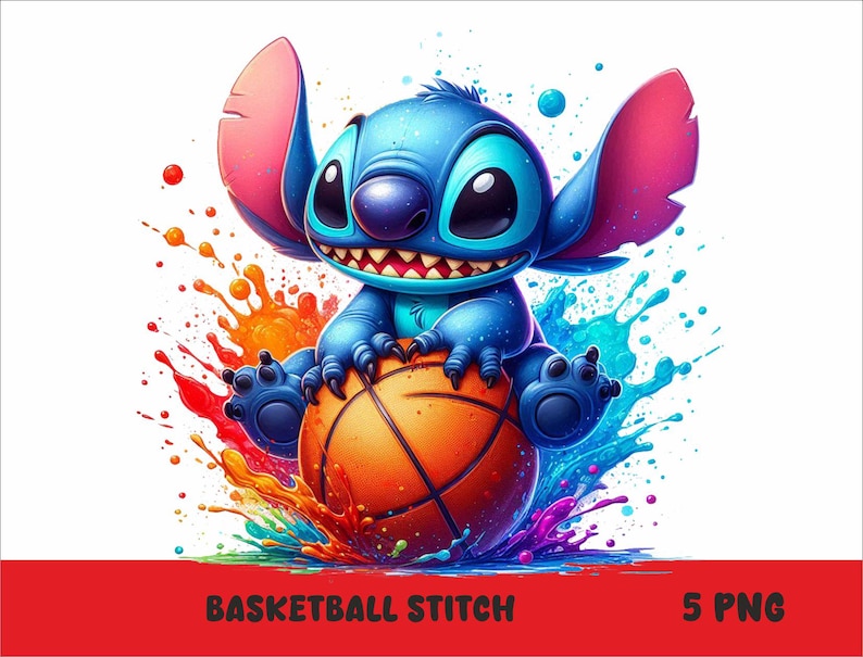Basketball Stitch 5 PNG Baskeball Stitch Splash and Watercolor Png ...