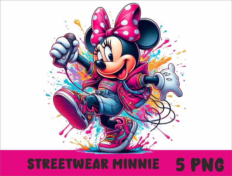 Streetwear Minnie 5 PNG Streetwear Mouse Splash and Watercolor Png ...