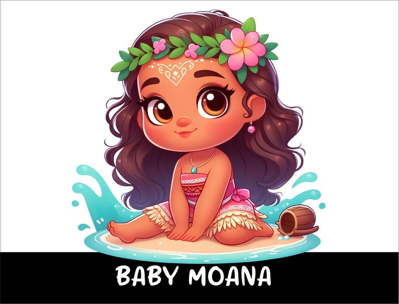 5 PNG Baby Princess Png Moana Splash and Watercolor Png Baby Moana ...
