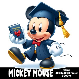 5 PNG Graduate Mickey Png Mouse Splash and Watercolor Png Mickey ...