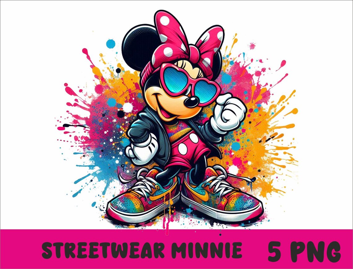 Streetwear Minnie 5 PNG Streetwear Mouse Splash and Watercolor Png ...