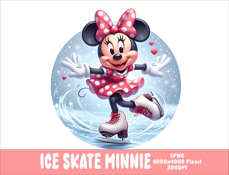 5 PNG Ice Skater Minnie Png Minnie Mouse Splash and Watercolor Png ...