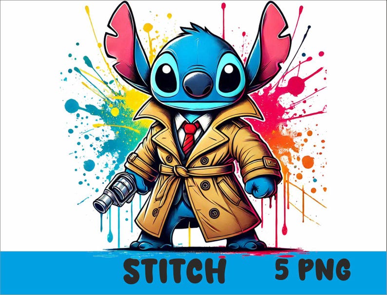Stitch 5 PNG Stitch Splash and Watercolor Png Stitch Transparent PNG ...