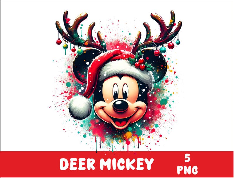 Deer Mickey 5 PNG Deer Mouse Splash and Watercolor Png Mickey ...