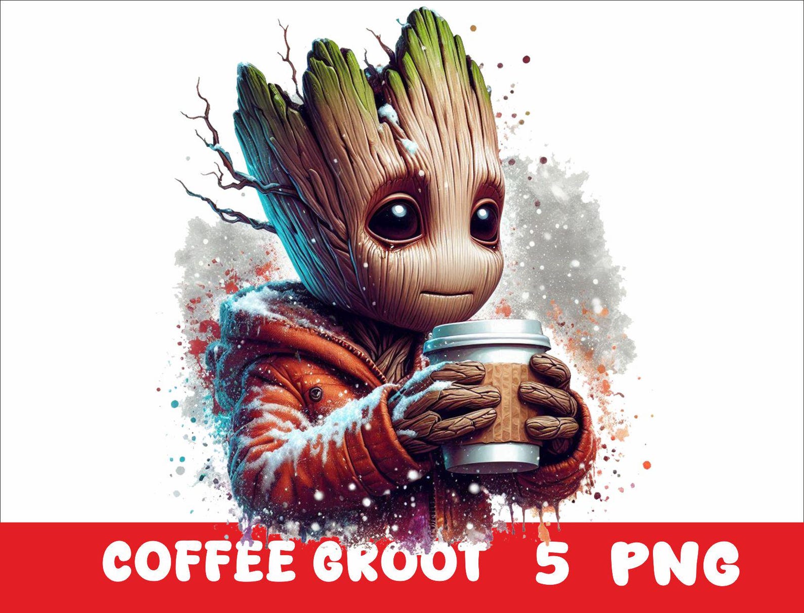 Coffee Superhero 5 PNG Superhero Splash and Watercolor Png Coffee ...