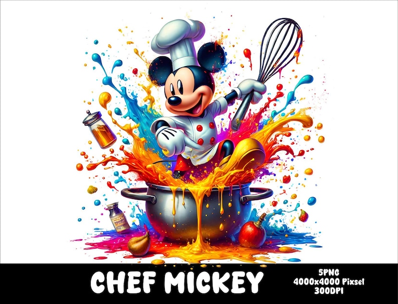5 PNG Chef Mickey Png Chef Mouse Splash and Watercolor Png Mickey ...