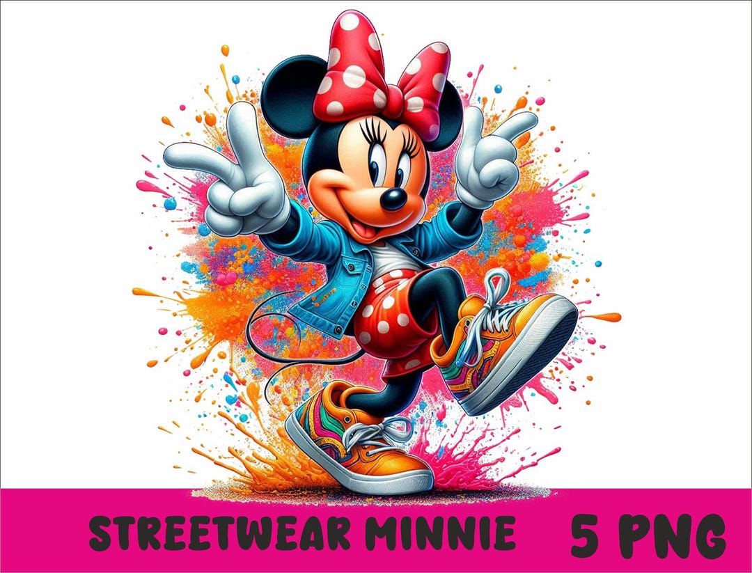 Streetwear Minnie 5 PNG Streetwear Mouse Splash and Watercolor Png ...