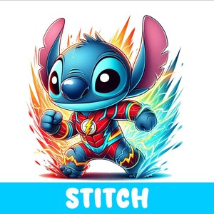 5 PNG Stitch Super Hero Png Flash Stitch Splash and Watercolor Png ...