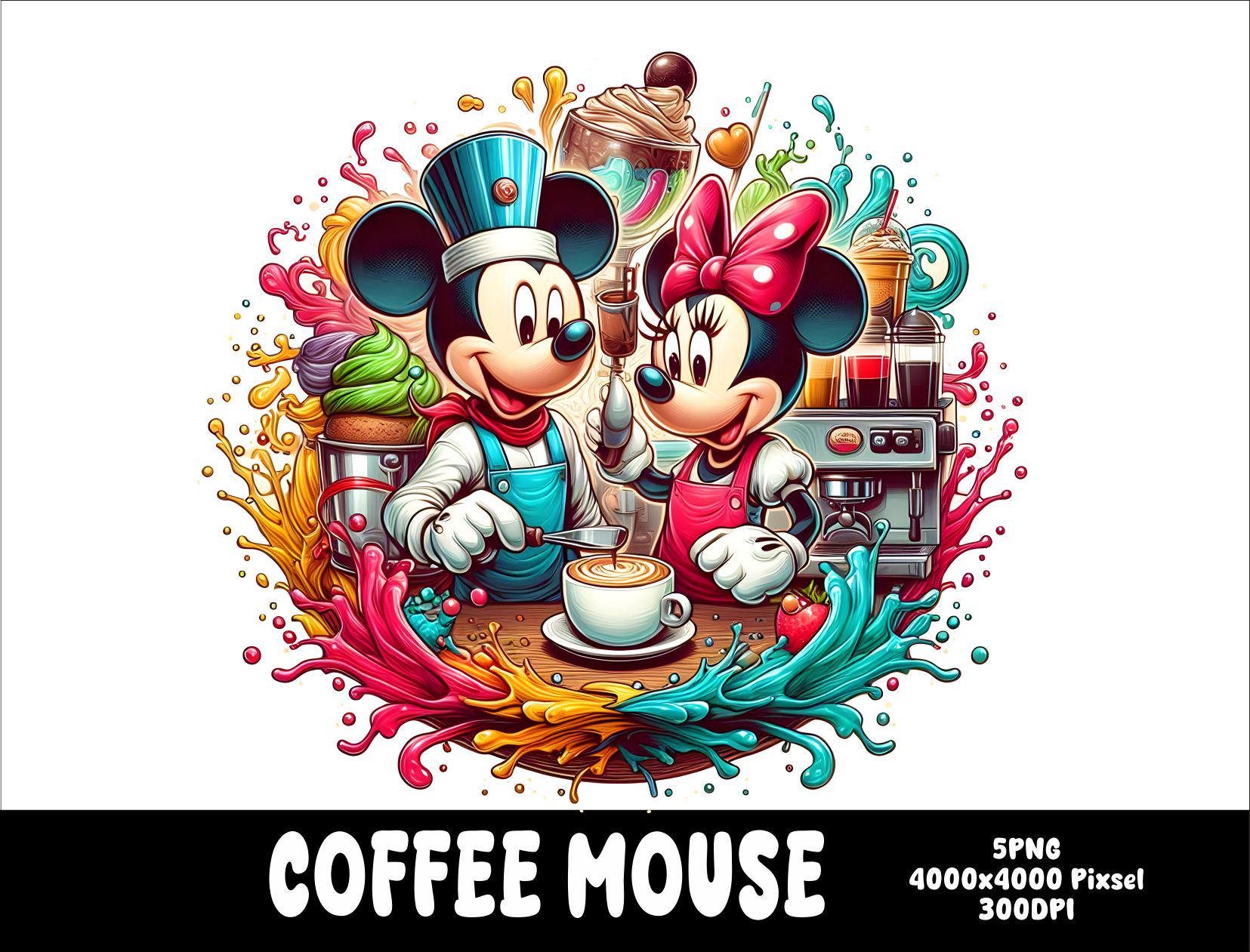 5 PNG Coffee Mickey and Minnie Png Stitch Splash and Watercolor Png ...