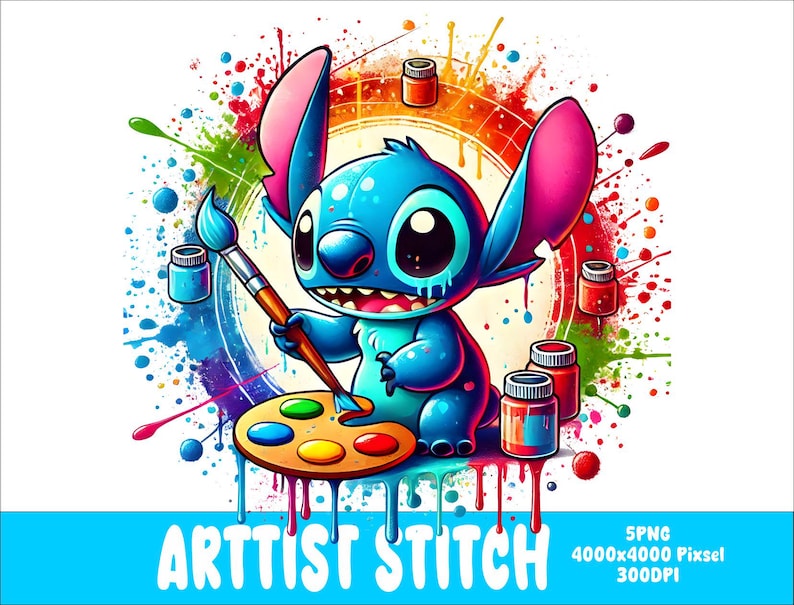5 PNG Stitch Artist Png Stitch Splash and Watercolor Png Painting ...