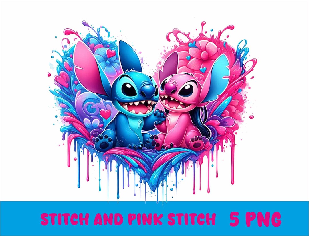 Stitch and Pınk Stıtch 5 PNG Stitch Splash and Watercolor Png Stitch ...