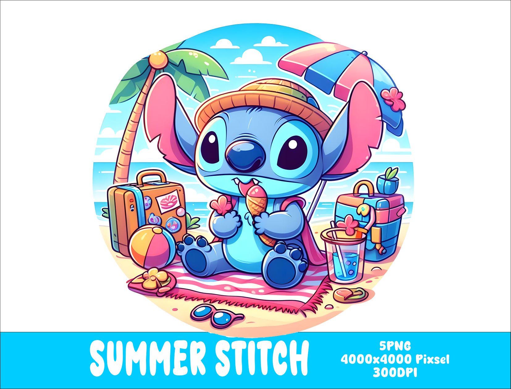5 PNG Summer Stitch Png Stitch Splash and Watercolor Png Stitch ...