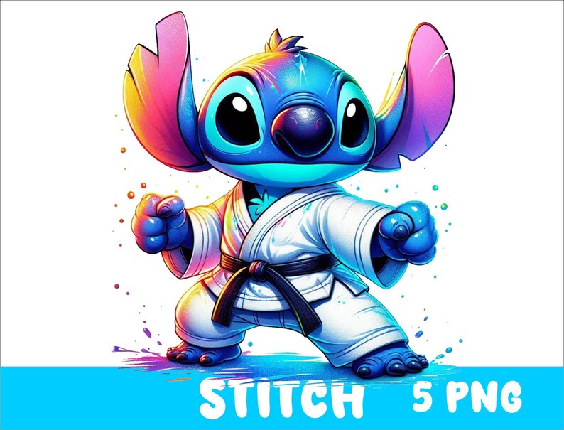 5 PNG Karate Stitch Png Stitch Splash and Watercolor Png Karate Stitch ...