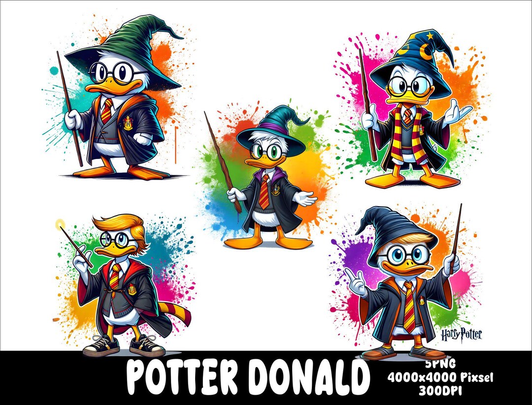 5 PNG Potter Donald Png Wizardc Donald Stitch Splash and Watercolor Png ...