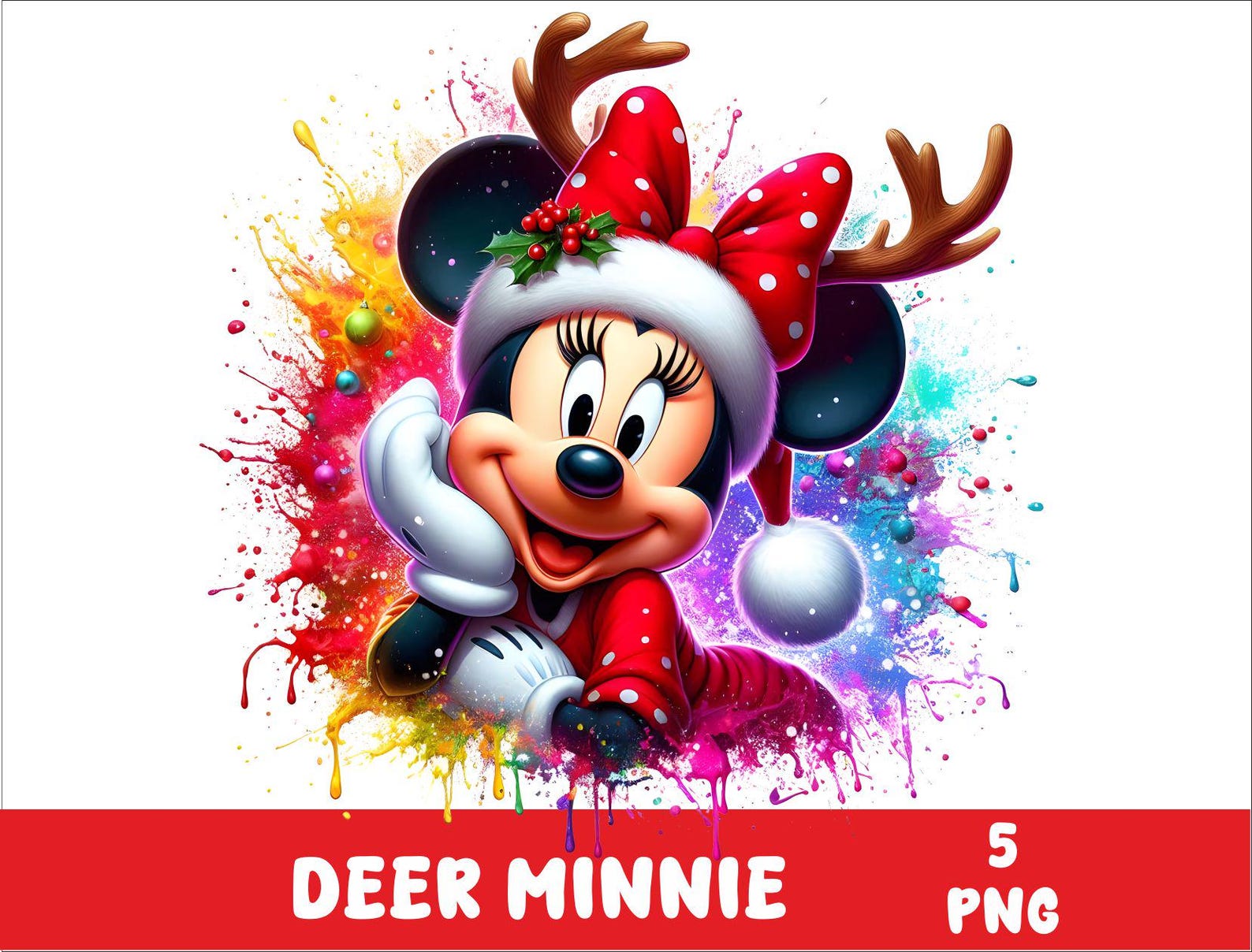 5 PNG Chirstmas Deer Minnie Mouse Png ,christmas Minnie Character,merry ...