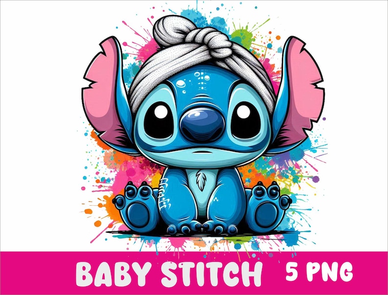 Baby Stitch 5 PNG Baby Stitch Splash and Watercolor Png Stitch ...
