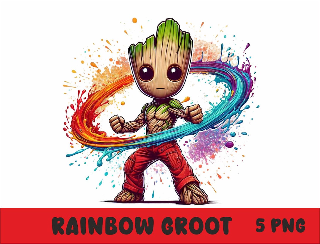 Rainbow Superhero 5 PNG Superhero Splash and Watercolor Png Rainbow ...