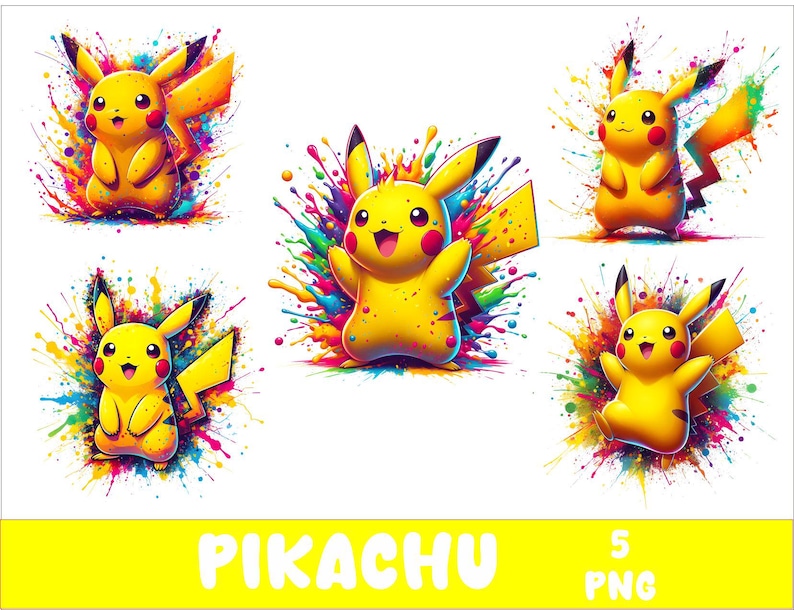 Pikachu 5 PNG Pikachu Splash and Watercolor Png Pikachu Transparent PNG ...