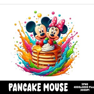 5 PNG Pancake Mickey and Minnie Png Stitch Splash and Watercolor Png ...