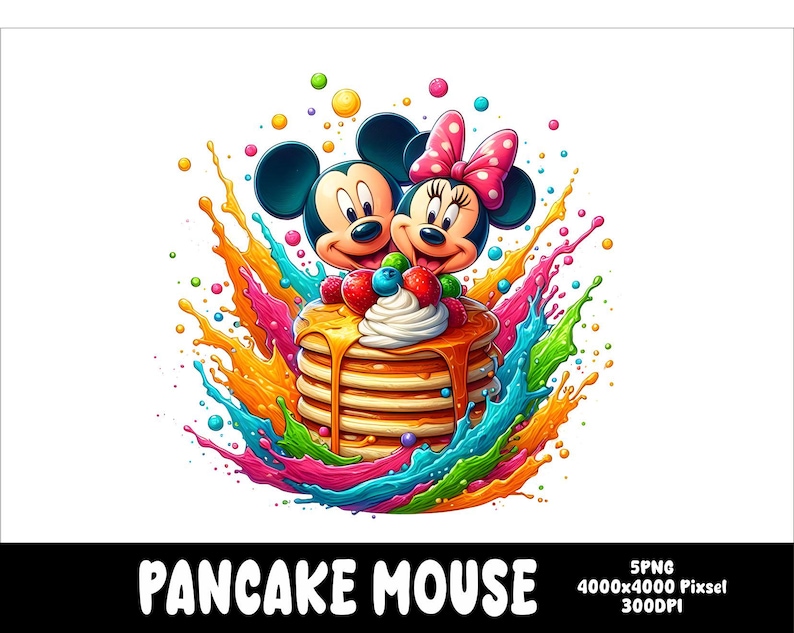 5 PNG Pancake Mickey and Minnie Png Stitch Splash and Watercolor Png ...