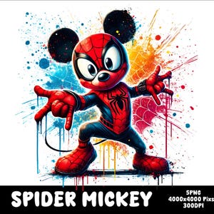 5 PNG Superhero Mickey Png Spider Hero Mouse Splash and Watercolor Png ...