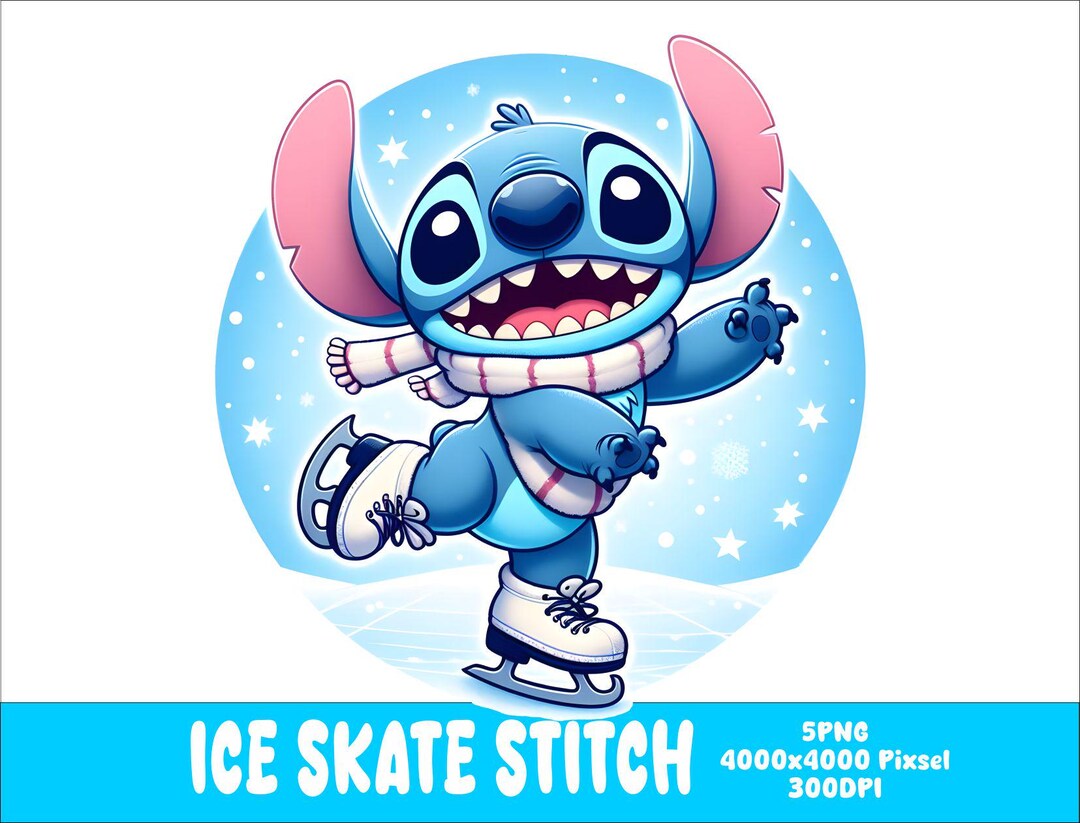 5 PNG Ice Skater Stitch Png Stitch Splash and Watercolor Png Stitch ...