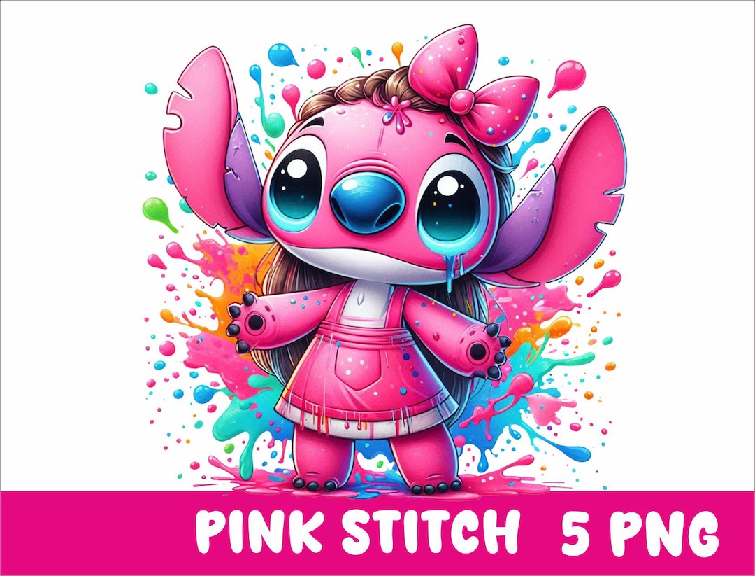 Pink Stitch 5 PNG Stitch Splash and Watercolor Png Pink Stitch ...
